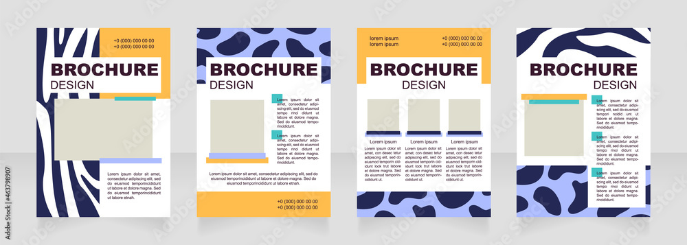 Wild animals fur prints blank brochure layout design. African wildlife ...