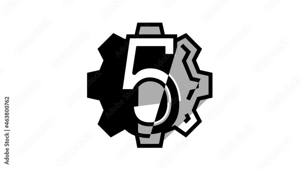 fifth number animated color icon. fifth number sign. isolated on white ...
