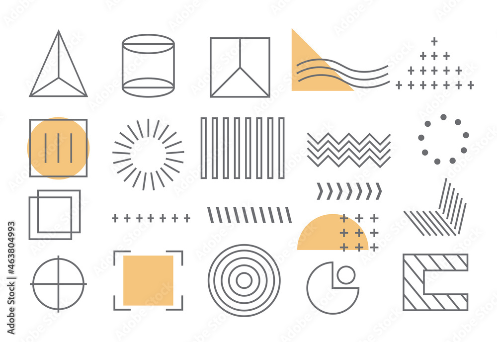 Element shapes set isolated on white background. Element shapes for app ...