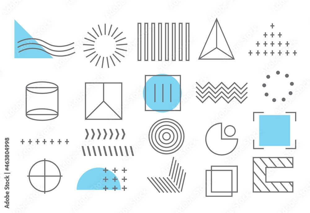 Element shapes set isolated on white background. Element shapes for app ...