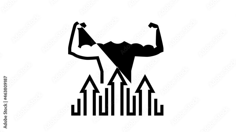 power people value animated line icon. power people value sign ...