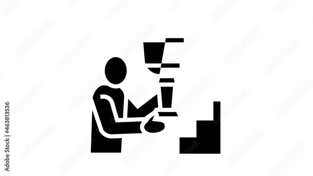 self-realization people value animated glyph icon. self-realization ...