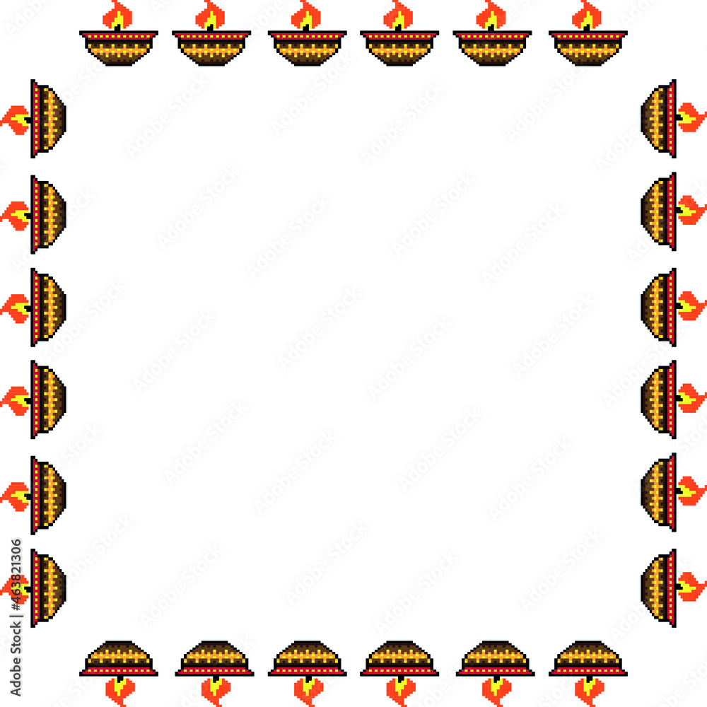 Diwali border pixel art. vector illustration. Stock Vector | Adobe Stock