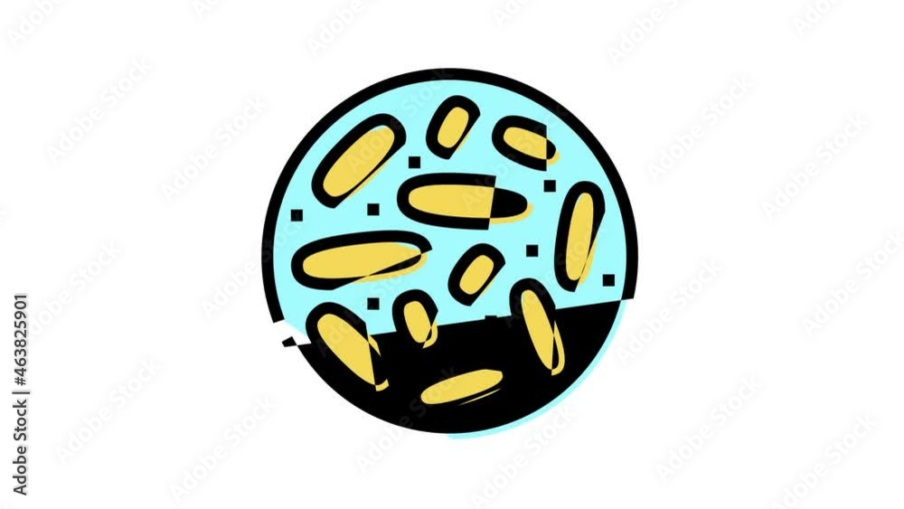lactobacillus probiotics animated color icon. lactobacillus probiotics ...