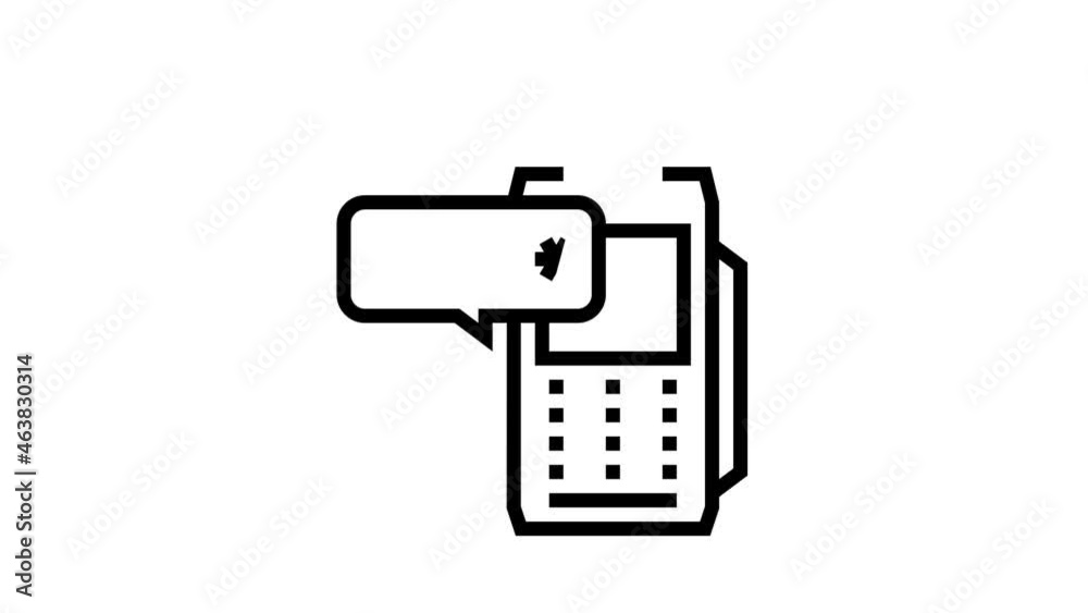 pin code for pay pos terminal animated line icon. pin code for pay pos ...