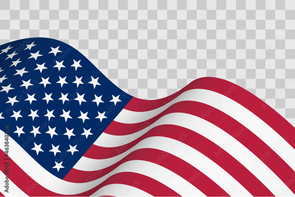 American (USA) flag banner design with transparent background. Stock ...