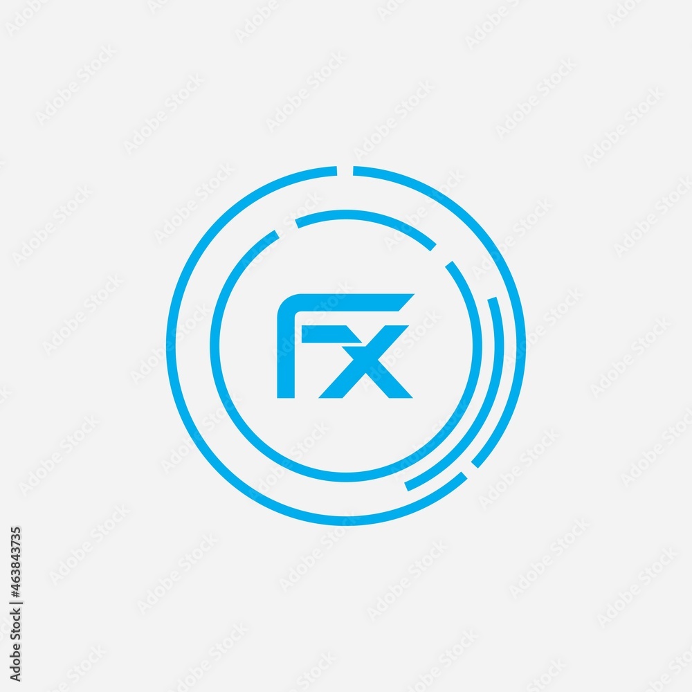 Initial Letter FX Logo Design Vector Template. Abstract Luxury Circle ...