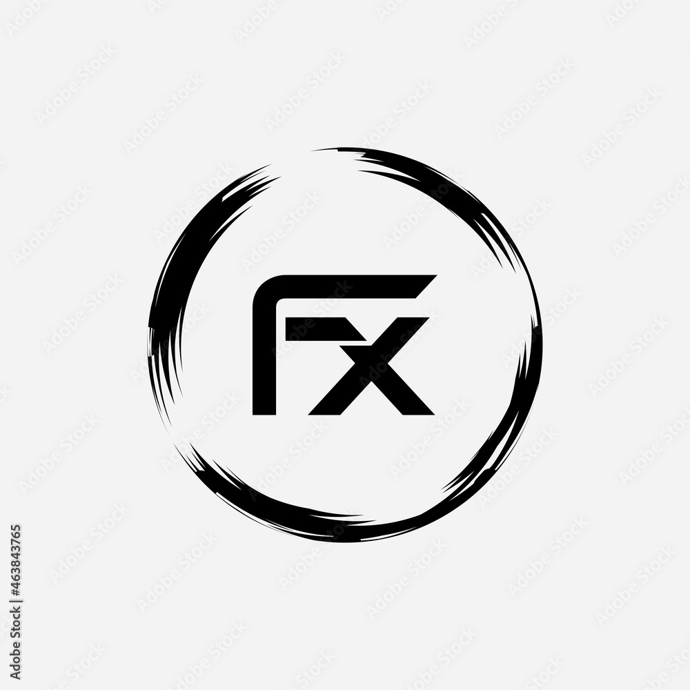 Initial Letter FX Logo Design Vector Template. Abstract Luxury Circle ...