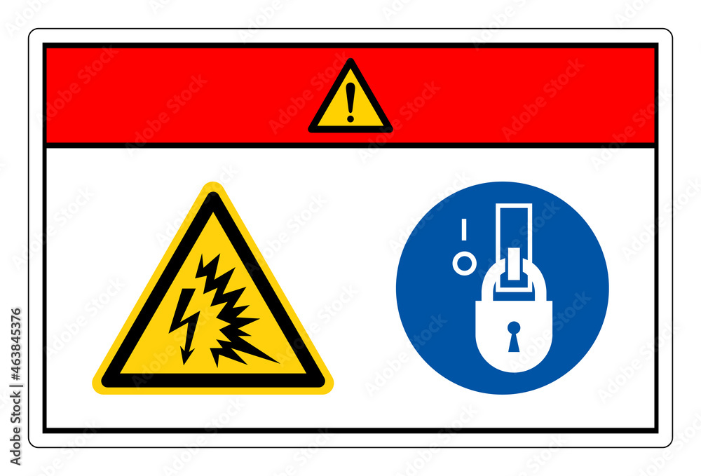 Danger Arc Flash and Shock Hazards Symbol Sign, Vector Illustration ...