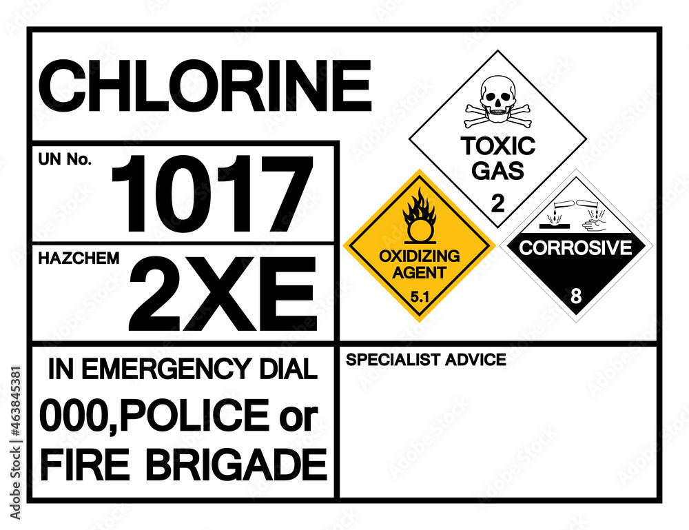Chlorine UN1070 Symbol Sign, Vector Illustration, Isolate On White ...