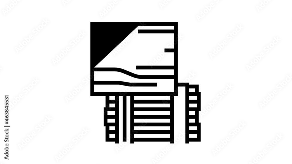 osb oriented strand board animated line icon. osb oriented strand board ...