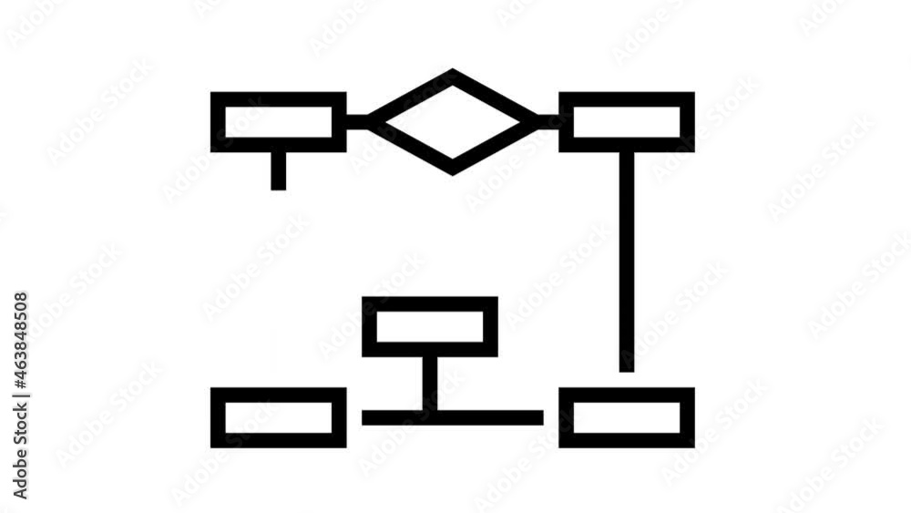 Algorithm Neural Network Animated Line Icon Algorithm Neural Network Sign Isolated On White