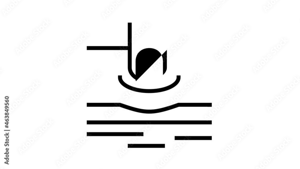 pitting edema on patient leg animated line icon. pitting edema on ...