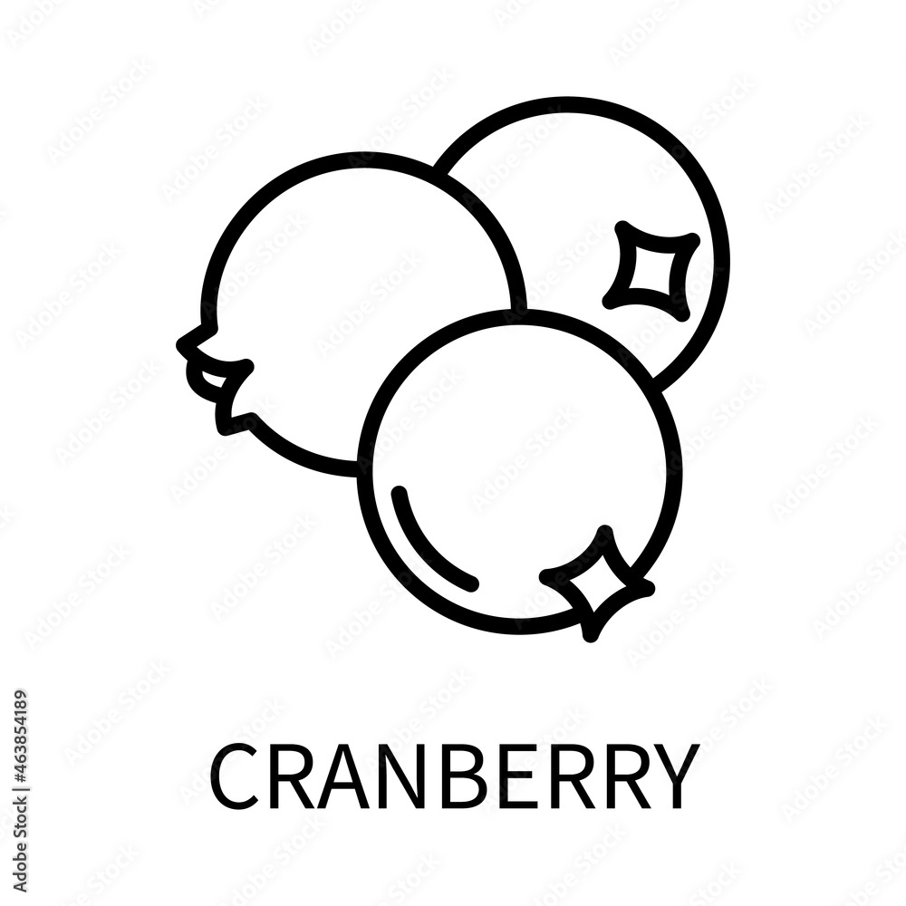 Line Icon Cranberry In Simple Style. Vector sign in a simple style ...