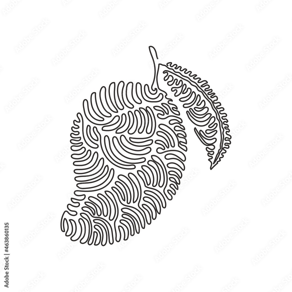 Single one line drawing healthy organic mango for orchard logo identity ...