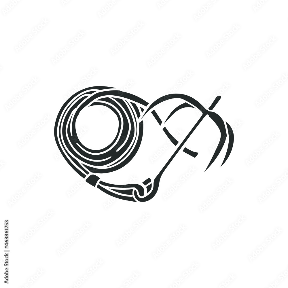 Ninja Rope Hook Icon Silhouette Illustration. Japanese Warrior Weapon ...
