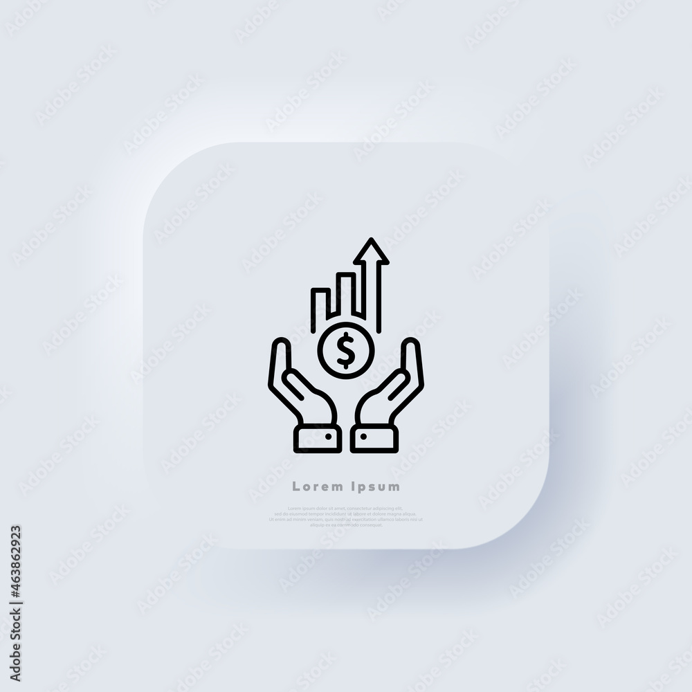 Profit analysis icon outline. Earning growth. Financial growth icon ...