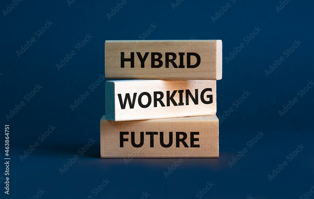 Hybrid working future symbol. Concept words 'hybrid working future ...