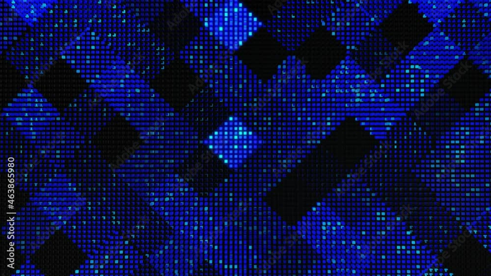 Vidéo Stock Waves runs across pixels. 3d abstract looped background ...