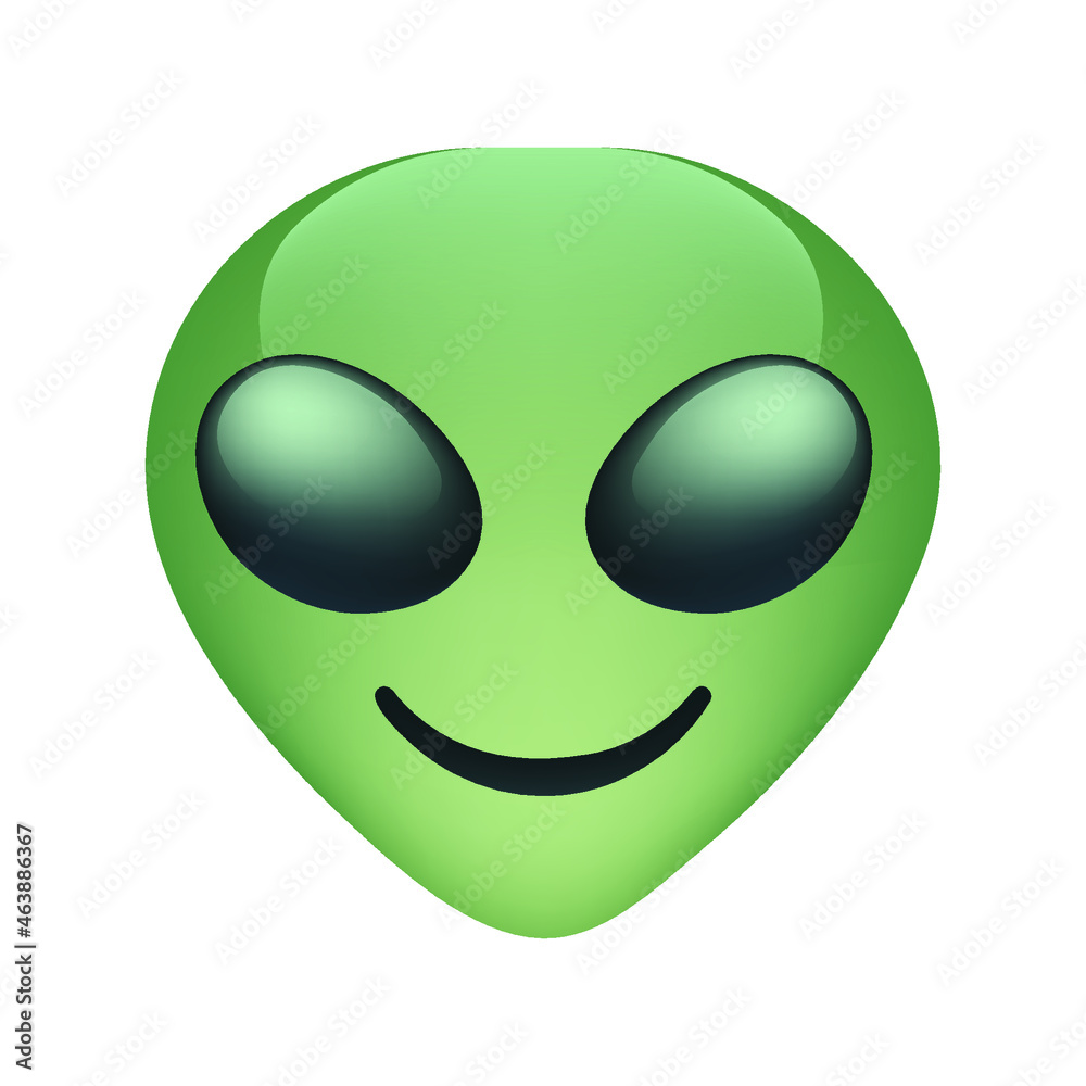 Alien emoji vector illustration isolated on white background. The head ...