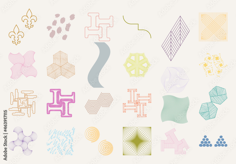 Set of Abstract Geometric Shapes Stock Template | Adobe Stock