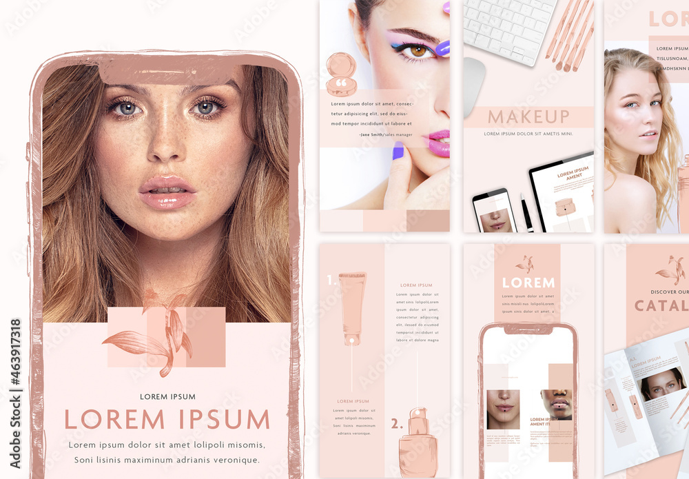 Social Media Beauty Post Layout Stock Template | Adobe Stock