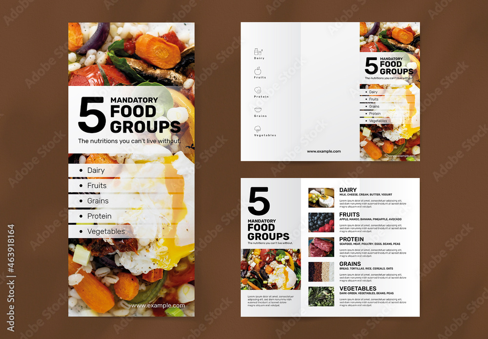 Printable Healthy Food Brochure Layout Stock Template | Adobe Stock