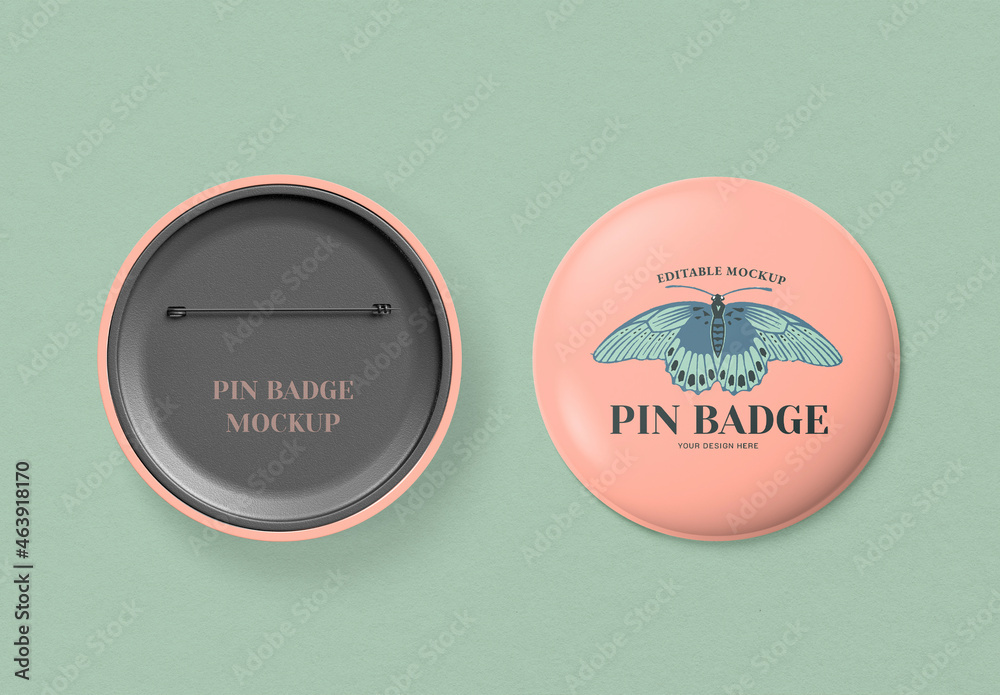 Pin Badge Mockup Set Stock Template | Adobe Stock