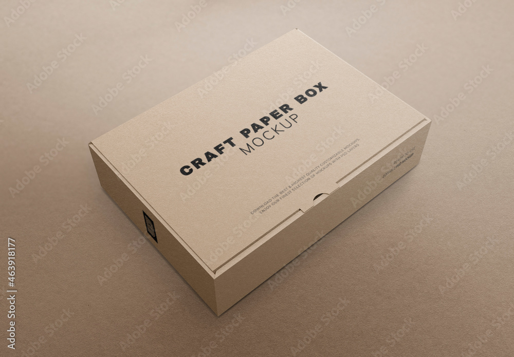Craft Paper Box Mockup Stock Template | Adobe Stock