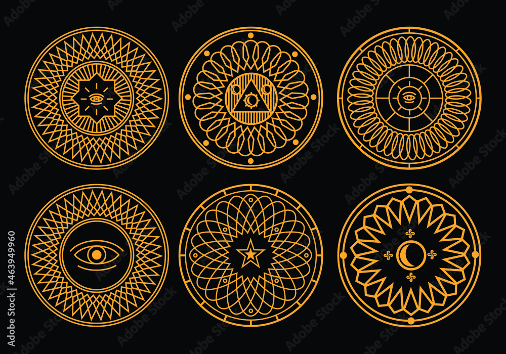 set of the abstract circle illustrations. a simple drawing of the ...