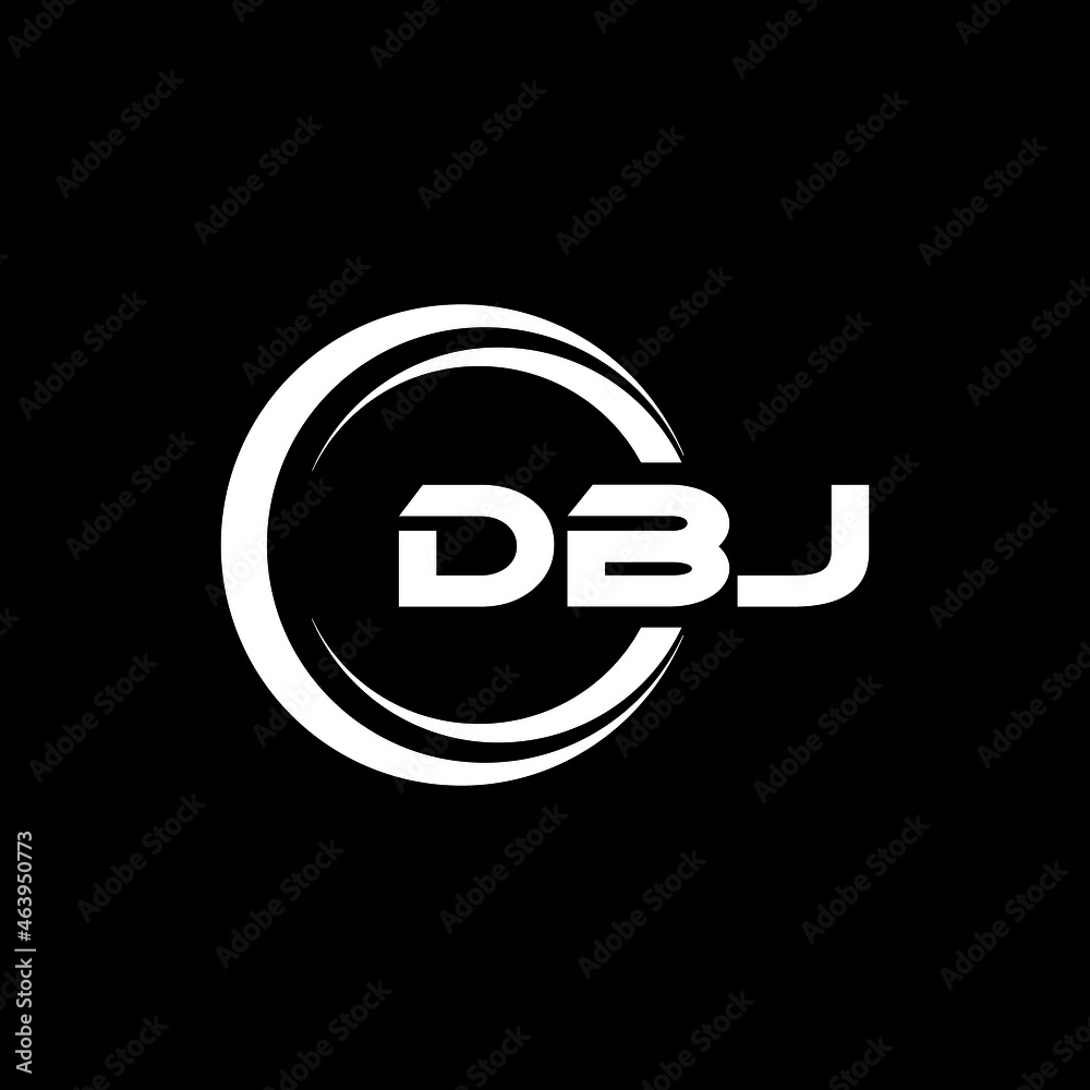 DBJ letter logo design with black background in illustrator, vector ...