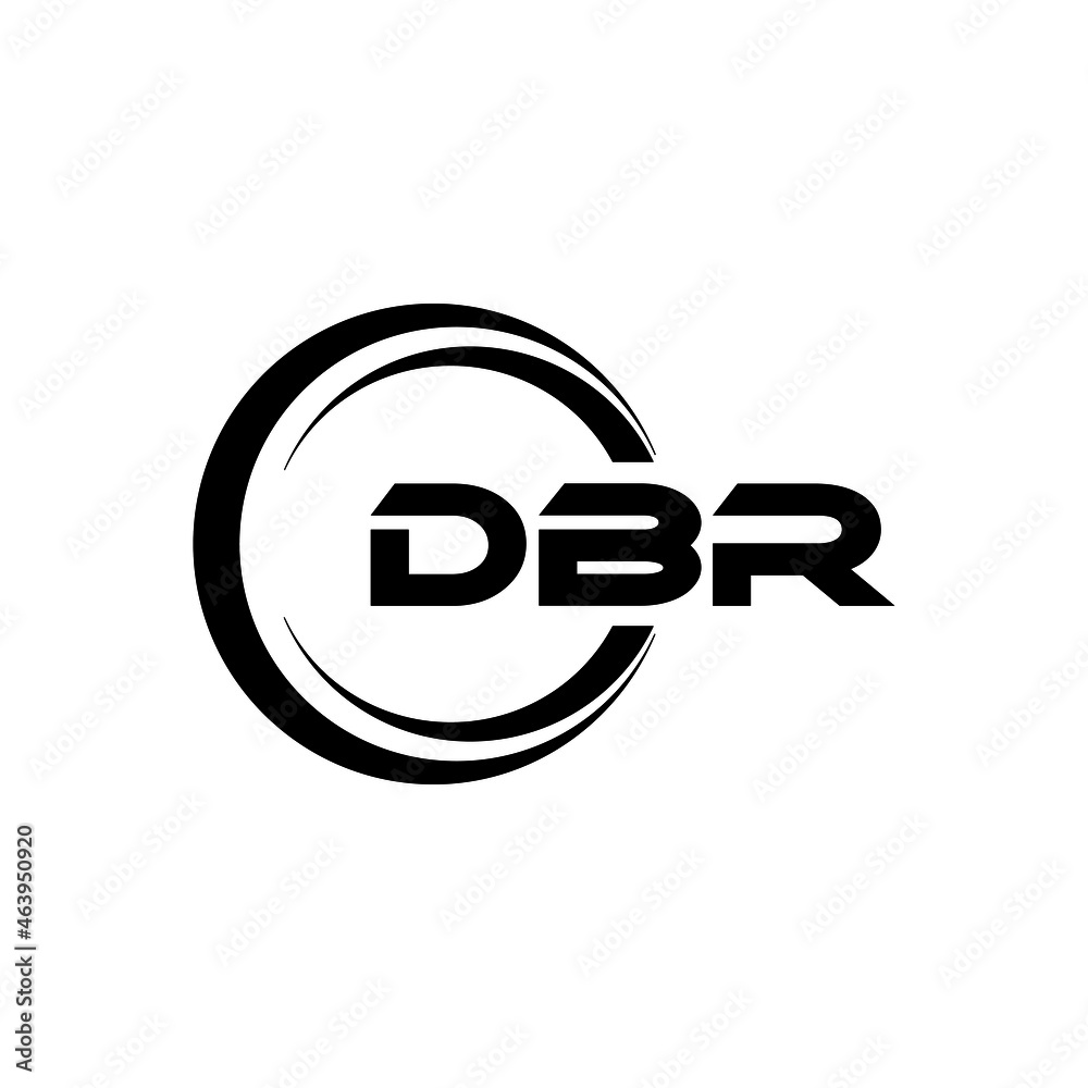 DBR letter logo design with white background in illustrator, vector ...