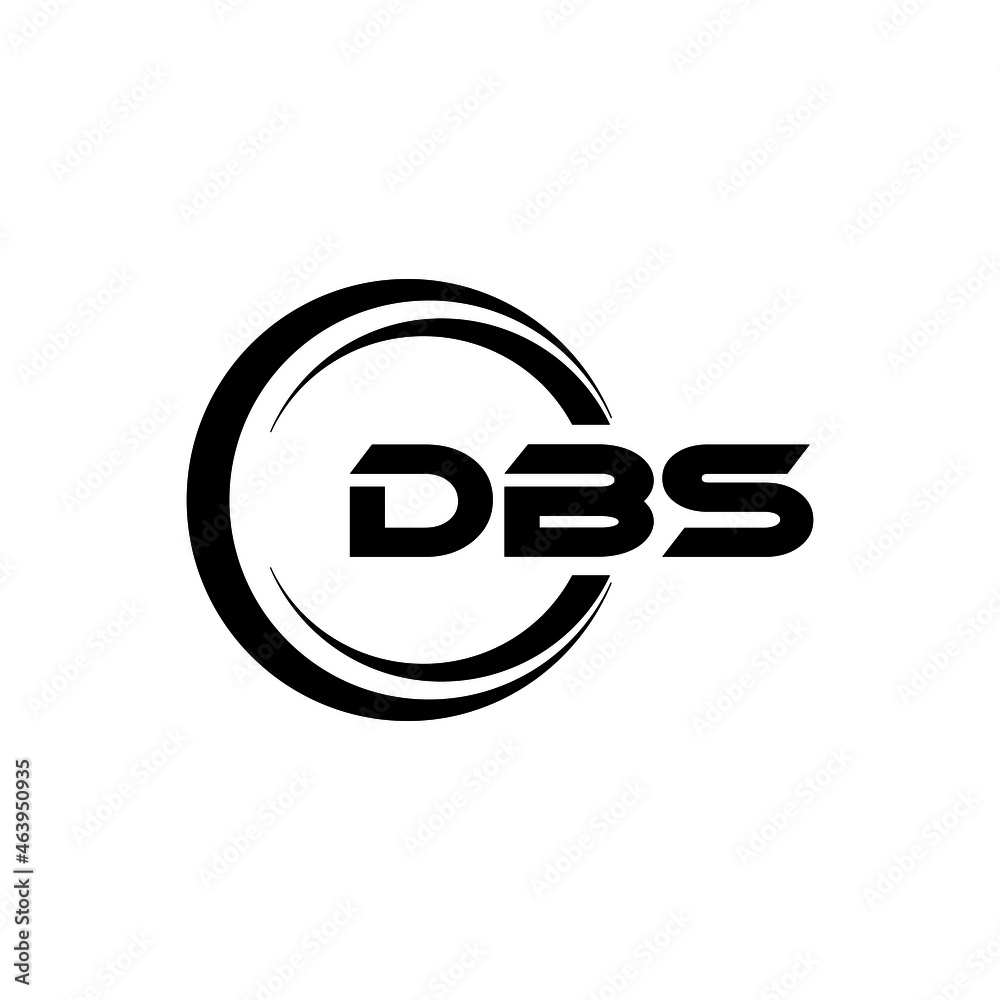 DBS letter logo design with white background in illustrator, vector ...