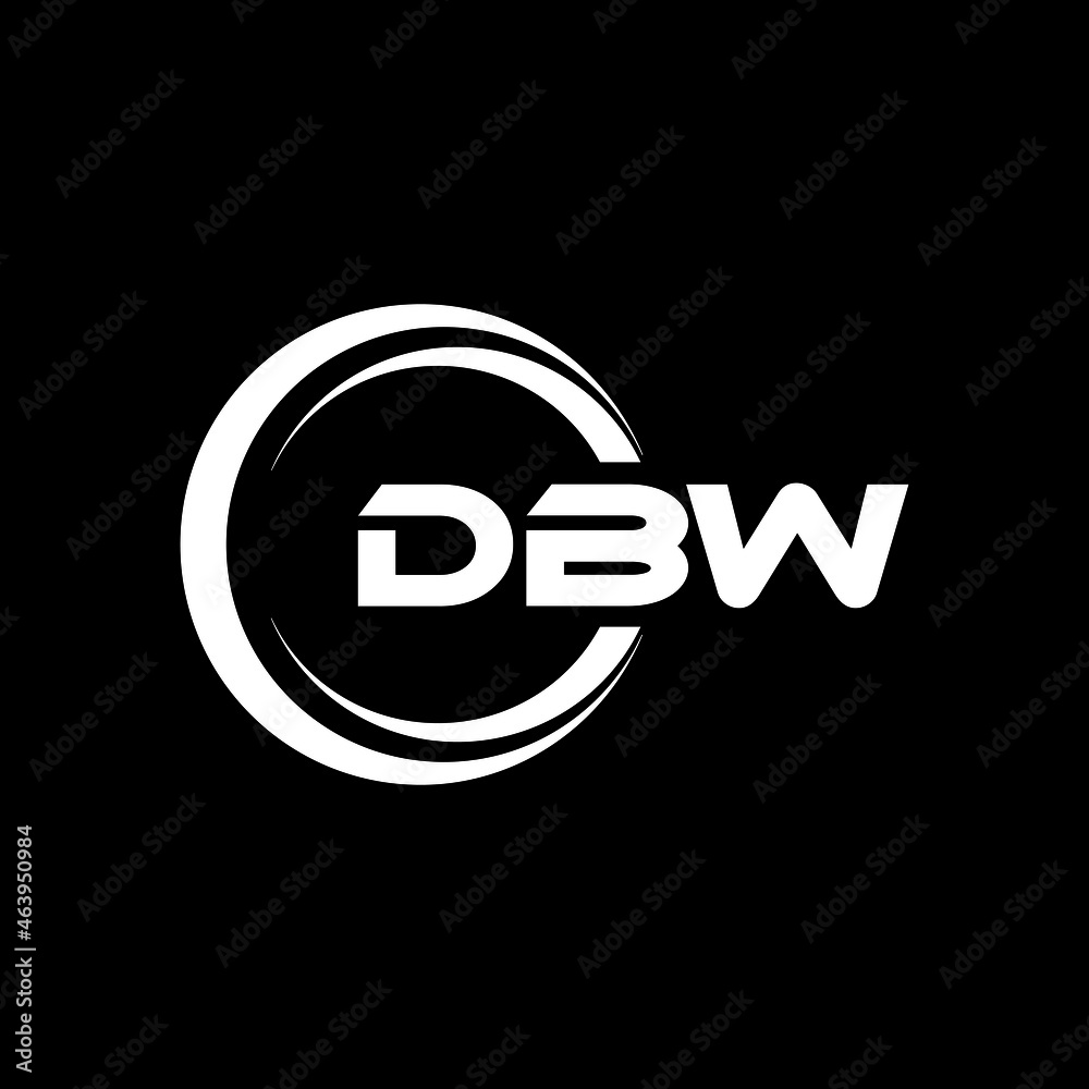 DBW letter logo design with black background in illustrator, vector ...