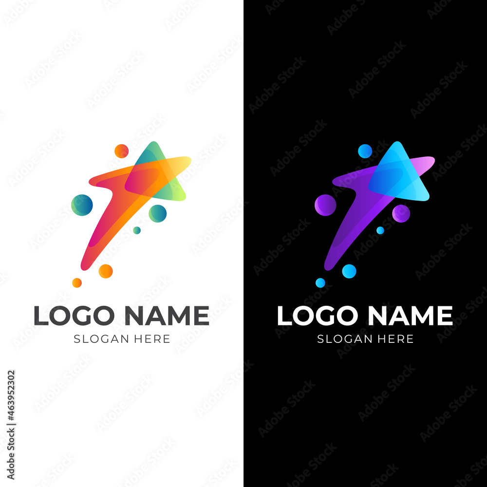 starlight logo design with 3d colorful style Stock Vector | Adobe Stock