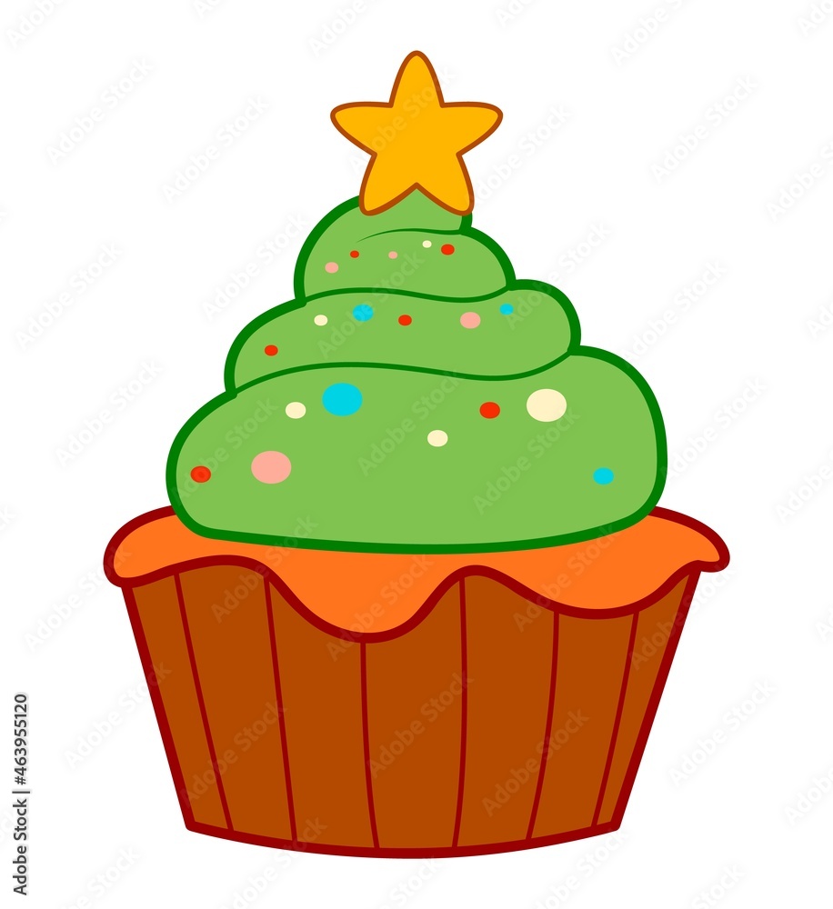 Christmas cartoons clip art. Christmas cake clipart vector illustration ...
