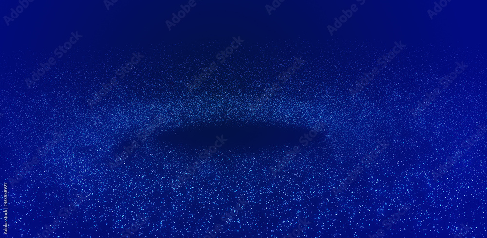 3d rendering, science fiction background of glowing particles with ...