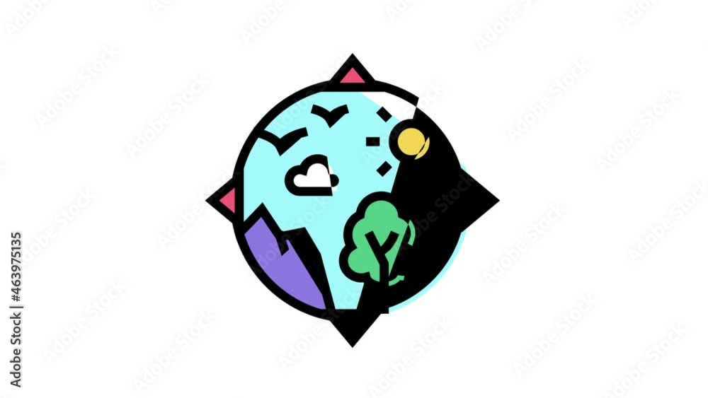 biosphere ecosystem animated color icon. biosphere ecosystem sign ...