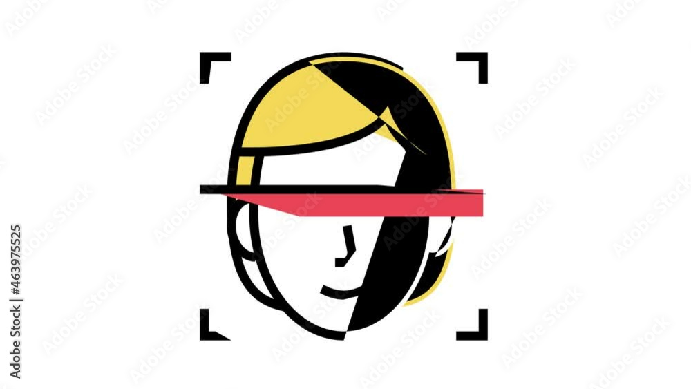 eyes scanning for identification animated color icon. eyes scanning for ...