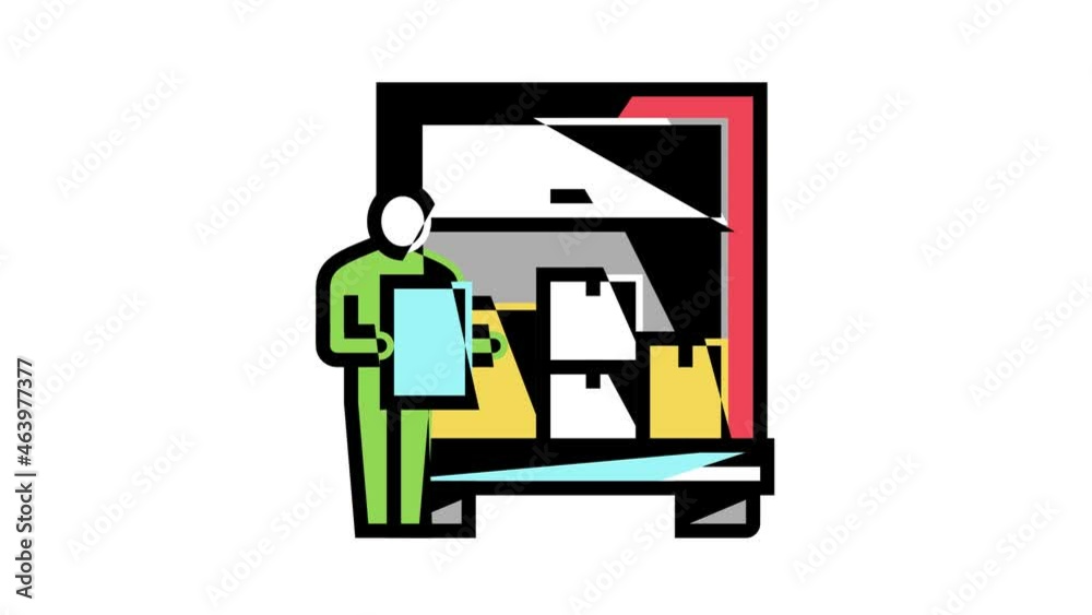 delivering service procurement animated color icon. delivering service ...