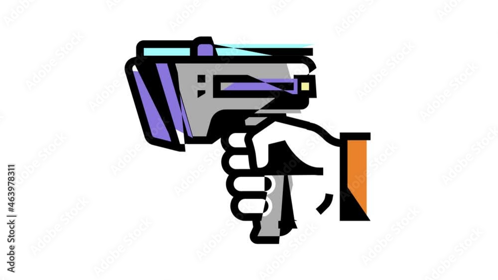 Vidéo Stock laser gun for scan rfid animated color icon. laser gun for ...