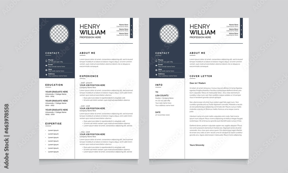 Resume and cover letter template design, Minimalist Resume Layout ...