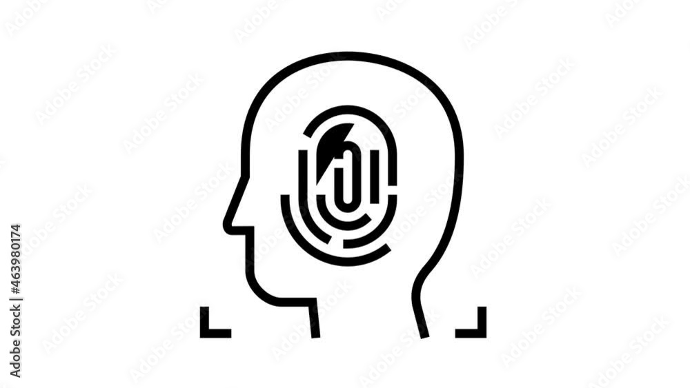 finger print and face id animated line icon. finger print and face id ...