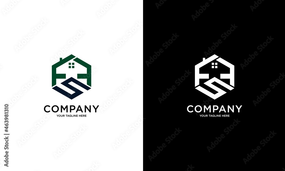 Huruf FFS Logo Design-Dots Letter FFS Logo Design home Stock Vector ...