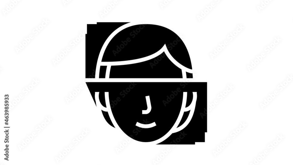 eyes scanning for identification animated glyph icon. eyes scanning for ...