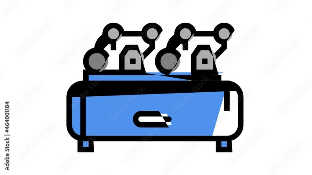 rotary air compressor animated color icon. rotary air compressor sign ...