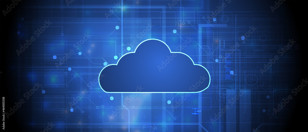 Cloud technology. Integrated digital web concept background Stock ...