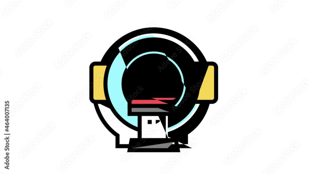 mri radiology equipment animated color icon. mri radiology equipment ...
