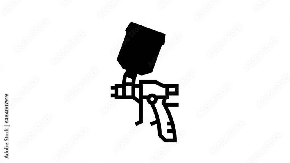 gun for painting from air compressor animated line icon. gun for ...