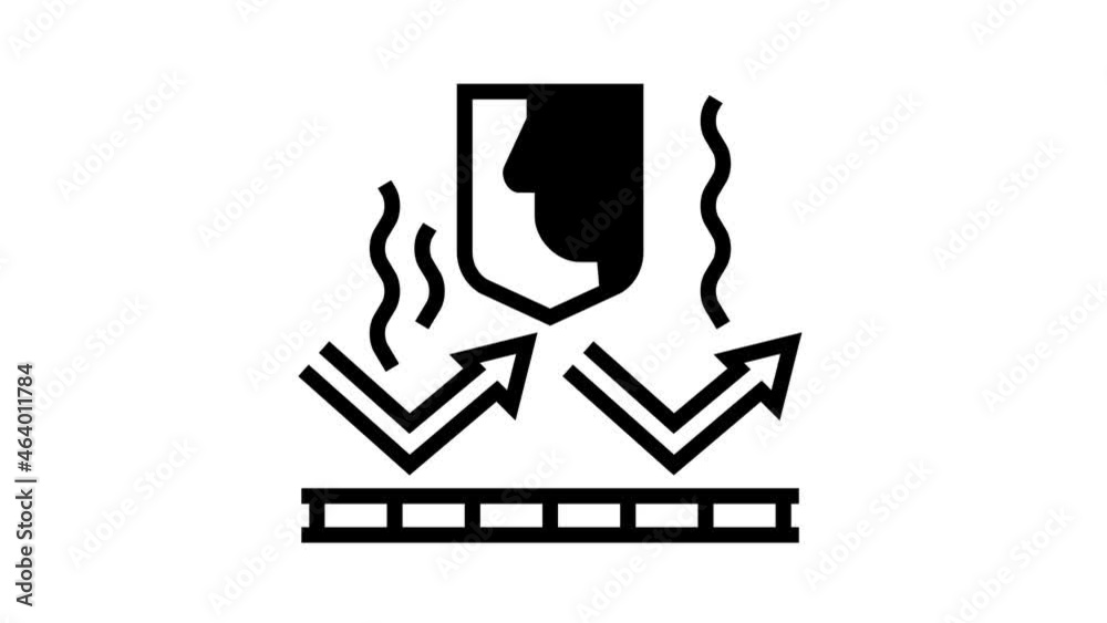 smell protect layer animated line icon. smell protect layer sign ...